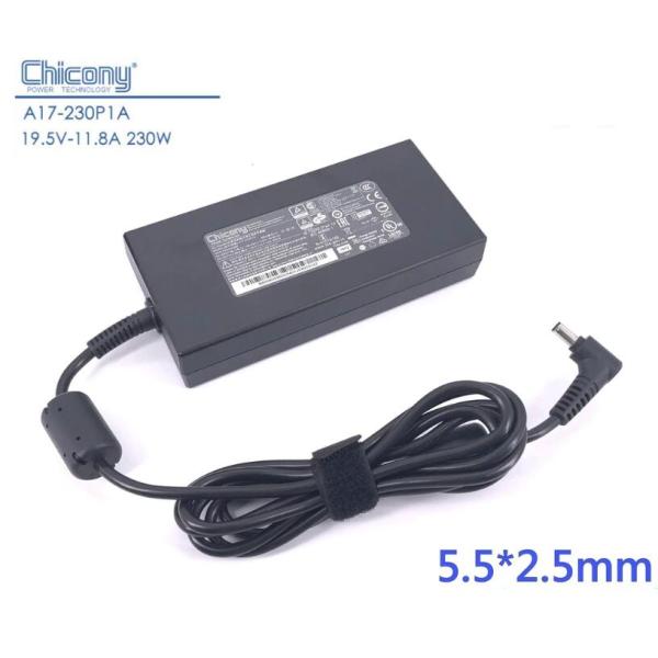 商品名  Chicony 230W 薄型電源アダプター 型番  A17-230P1A OUTPUT  19.5V 11.8A DCコネクタ  丸型 外径約5.5mmФ　内径2.5mmФ 保証  1 年間の製品保証 パッケージ内容  ACアダ...