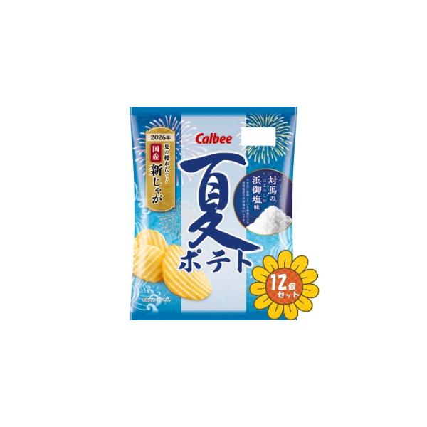 夏ポテトは、初夏に九州から収穫が始まるみずみずしい夏の新じゃがを使用。厚切り波なみカットのさっくり軽い食感と、夏にぴったりのさっぱり軽い味わいが楽しめます。 「対馬の浜御塩味」は長崎県対馬の豊かな恵みの中で育まれた浜御塩を使用。キリッとした...