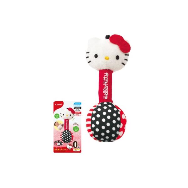 赤ちゃんが認識しやすい赤白黒カラーのラトルです。にぎったり、振って鈴のラトル遊びができます。