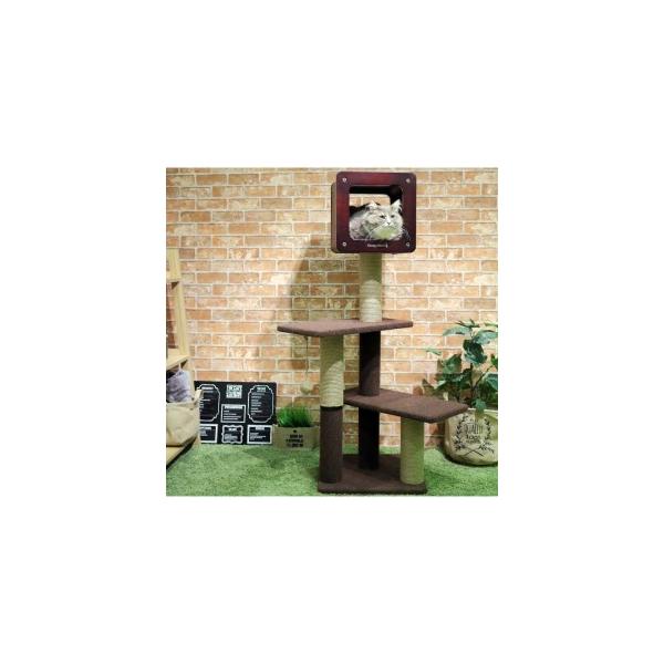 猫の行動を満足させるキャットファニチャー！３段で高さ約１２０ｃｍサイズで多頭でも可能なスクラッチ落ち着いた雰囲気で、インテリア性の高い《モダンルームスクラッチ》シリーズのキャットタワーです。柱も棚もＢＯＸも、あちこち爪みがき素材で猫ちゃんも...