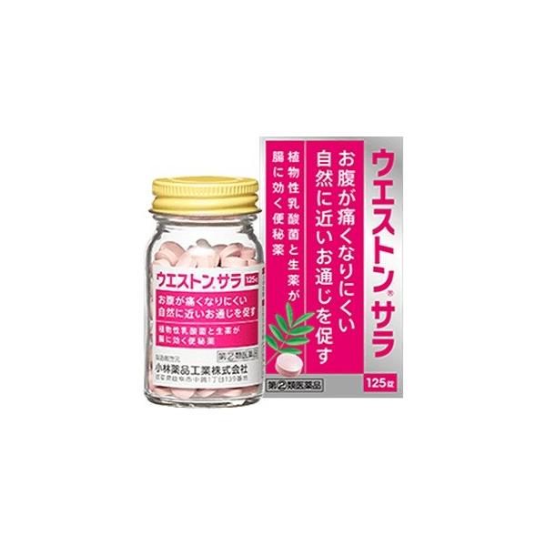 ウエストンサラは弱った腸のぜん動運動を活発にしてお通じをよくし、腸を正常に保つセンナ・ダイオウ・ケンゴシと、シャクヤク・カンゾウに加え、生きて腸まで届きお腹の調子を整える有胞子性乳酸菌(植物性乳酸菌)を配合した生薬成分と乳酸菌の便秘薬です。...