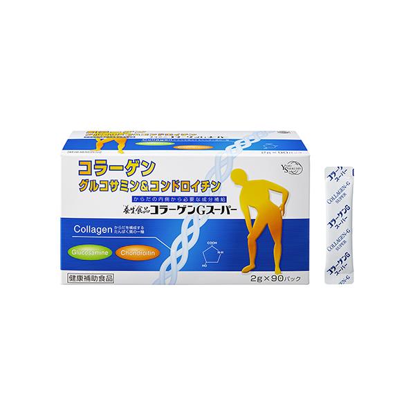 おまけ３包付です。「養生」食品 コラーゲンＧスーパーは、健康に必要なコラーゲン、グルコサミン、コンドロイチンを手軽に美味しく補給できる健康補助食品です。携帯に便利で、どこからでも開封できるスティック包装を採用しています。＜主な内容成分＞グル...