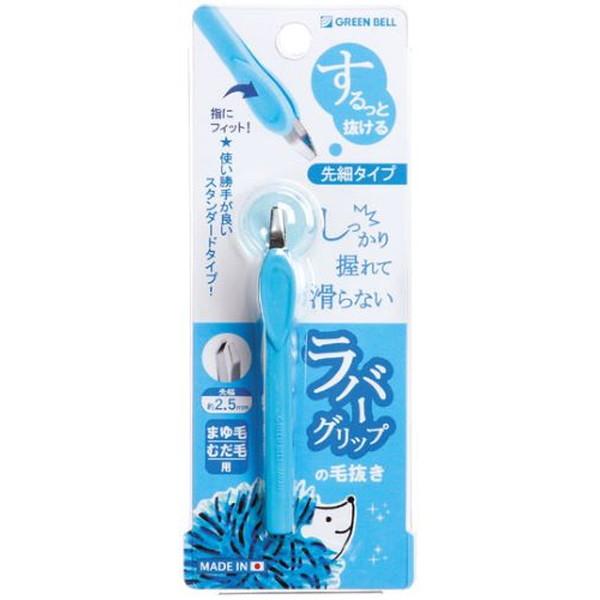 商品名：先細 毛抜き ラバーグリップ 内容量：7g ブランド：グリーンベル 原産国：日本  使い勝手が良いスタンダードタイプ スルッと抜ける。しっかり握れて滑らない  JANコード:4972525534529   商品番号：101-2355...