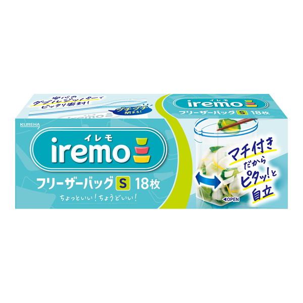 クレハ イレモ iremo フリーザーバッグ S 18枚4901422336042底マチ付きだからピタッ！と自立、１箱に２種類のデザイン封入■キッチン・お掃除用品:台所消耗品:その他台所用品広告文責：アットライフ株式会社TEL 050-31...