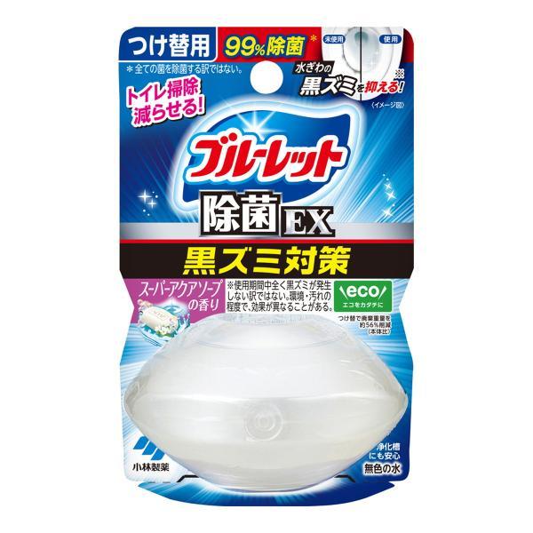 小林製薬 液体 ブルーレットおくだけ 除菌EX つけ替用 スーパーアクアソープの香り 67ml トイレ用洗浄・防汚除菌処方で水ぎわの黒ズミの発生を抑え、お掃除が楽になります 4987072092705 芳香剤・消臭剤:トイレタンククリーナー...