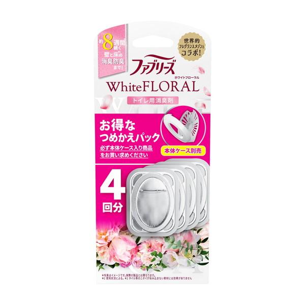 P&amp;G ファブリーズ トイレ用 消臭剤 ホワイトフローラル つめかえ 4個パック ※本体ケースは別売りです4987176292223ファブリーズトイレ用お得なつめかえパックを発売! 詰替え芳香剤・消臭剤:トイレ用広告文責：アットライ...