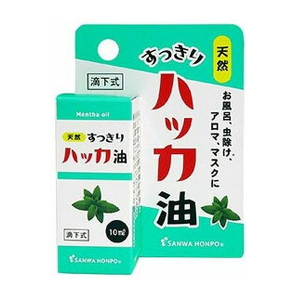 三和通商 SANWA HONPO すっきり ハッカ油 10mL 滴下式4543268102391はっか油 アロマ 虫除け お風呂 お掃除 マスク アウトドア 天然和種ハッカ100%安心安全で虫よけや消臭抗菌にも衛生用品:お灸・サポーター:そ...