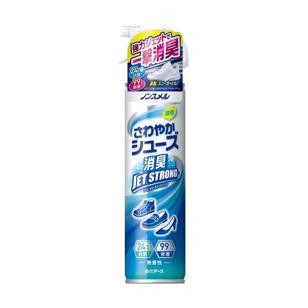 白元アース ノンスメル さわやかシューズ JET STRONG 300mL 靴用消臭剤4902407013491気になるくつのニオイをトリガーノズルの噴射力で消臭・除菌お洗濯・衣類・靴ケア:シューケア・靴用品:消臭・防臭広告文責：アットライ...