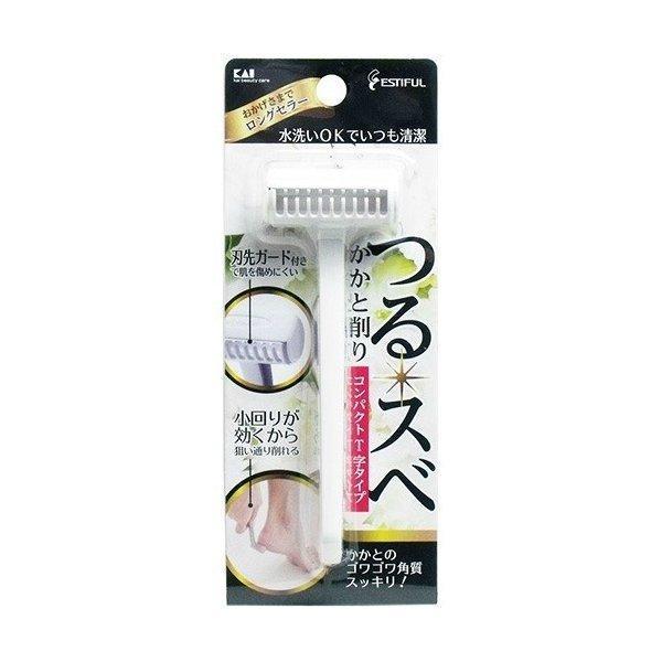 貝印 かかと削り HB0320 コンパクト T字タイプ4901601288780厚い角質層もしっかりケアできるカミソリ刃 フットケア 角質ケア■化粧品・化粧小物:メイク雑貨・美容小物:ボディケア小物広告文責：アットライフ株式会社TEL 05...