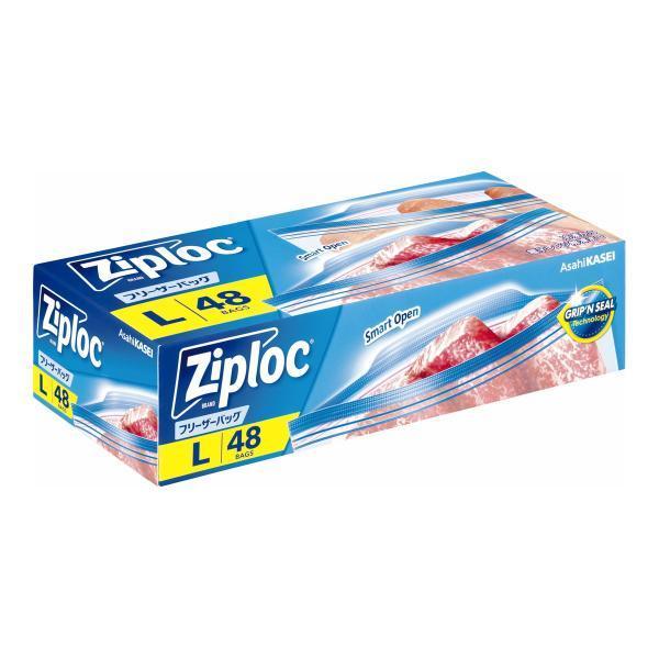 旭化成 Ziploc ジップロック フリーザーバッグ L 48枚入4901670116656冷凍保存からレンジ解凍まで、移し替えの必要なし■キッチン・お掃除用品:お弁当・テーブル用品:保存容器・保存袋・ジッパーバック広告文責：アットライフ株...