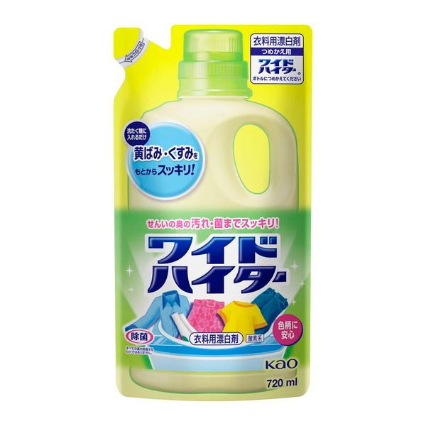 花王 ワイドハイター つめかえ用 720mL 衣類用漂白剤4901301745910詰替え 色柄物にも安心な 酸素系漂白剤の液体タイプ広告文責：アットライフ株式会社TEL 050-3196-1510※商品パッケージは変更の場合あり。メーカー...