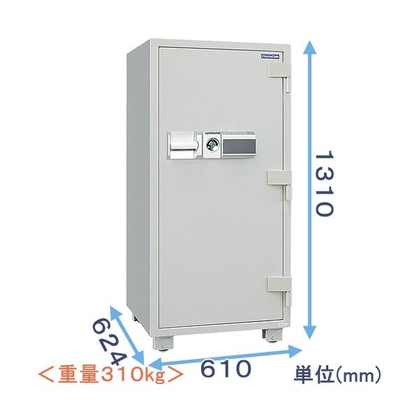 ■基本仕様■型式：テンキー式耐火金庫（ETS130）■外寸：幅６１０×奥行き６２４×高さ１３１０ｍｍ■内寸：幅４３０×奥行き３７６×高さ１０５０ｍｍ■重量：３１０Ｋｇ■内容量：１７０Ｌ■カラー：ライトグレー■付属品：鍵２本・引出し用鍵２本・...