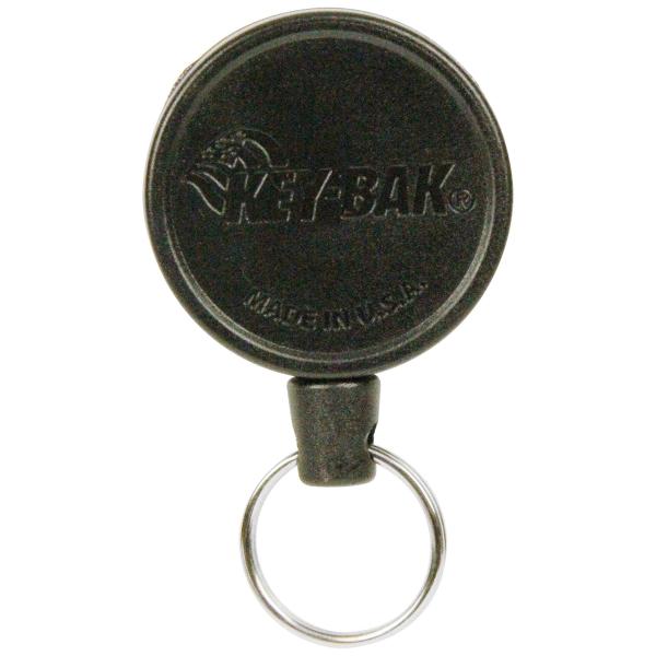 【商品名】　KEY-BAK ロータリーキーリール 90cm No.6 【商品説明】　・コード素材:ポリエステルケーブル・コード長:90cm・伸縮耐荷重:170g・固定方式:360度回転・ベルトクリップ・特徴:コードを引っ張り、手を離すと自然...