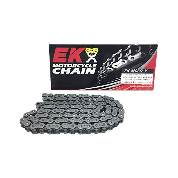 【商品名】　EK(イーケー) QXリングシールチェーン 420SR-X スチール 104L セミプレスクリップジョイント 【商品説明】　・●サイズ:420<br>●リンク数:104リンク<br>●カラー:スチール&l...