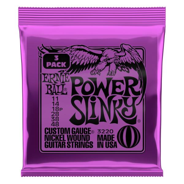 【商品名】　正規品 ERNIE BALL 3220 エレキギター弦 (11-48) POWER SLINKY 3Set Pack 【商品説明】　・※パッケージデザインの変更により、パッケージが画像と異なる場合がございます。・アーニーボールオ...