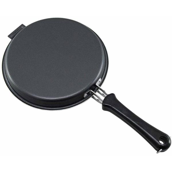 【商品名】　下村企販 両面フライパン 丸型 内径21.5cm 日本製 直火・IH対応 お好み焼き ホットケーキ ひっくり返しやすい 両面焼き 焦げつきに 【商品説明】　・サイズ:約幅42×奥行23×高さ4.5cm・対応熱源:IH (100V...