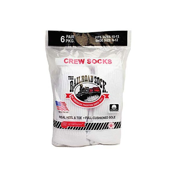 【商品名】　レイルロードソック MADE IN U.S.A. 6P CREW WORK SOCKS (WHITE) 【商品説明】　・1901年にミズーリ州で創業されてから、今も頑なに MADE IN U.S.A.にこだわった製品づくりをして...
