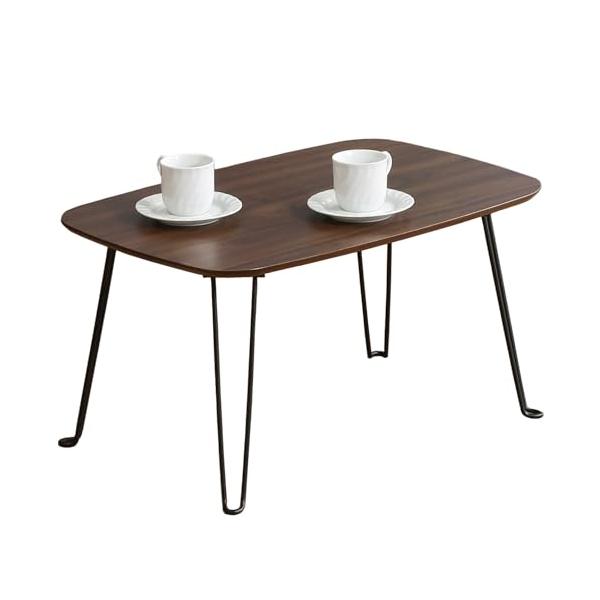 【商品名】　不二貿易(Fujiboeki) ローテーブル 折りたたみ 幅60×奥行40×高さ31cm ダークブラウン センターテーブル 木目調 コンパク 【商品説明】　・サイズ:幅60×奥行40×高さ31cm・原産国:台湾・塗装:ポリエステ...