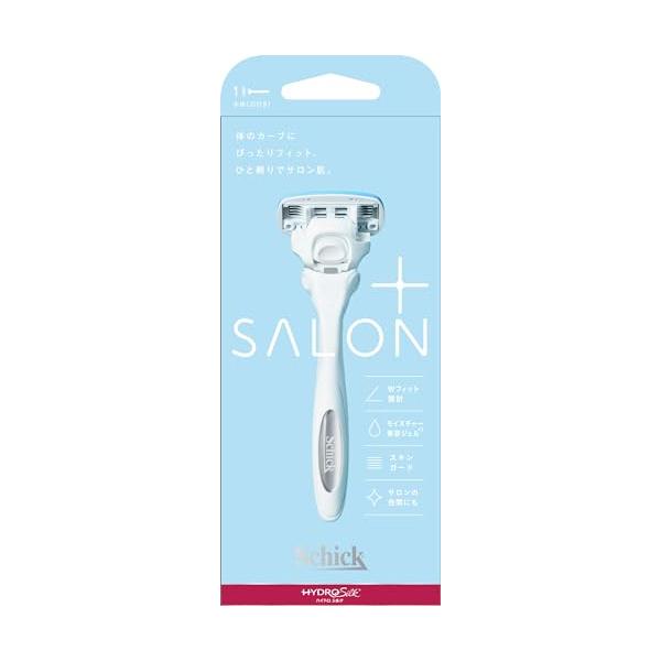 【商品名】　シック Schick ハイドロシルク サロンプラス ホルダー (刃付き) 女性用 カミソリ スキンガード ホワイト 1個 (x 1) 【商品説明】　・サイズ:ホルダー(刃付き) 替刃:アメリカ製、ホルダー:中国製、シェービング剤...