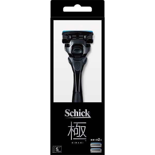 【商品名】　Schick(シック) 極 KIWAMI ホルダー(刃付き+替刃1コ) ブラック 男性 髭剃り カミソリ 【商品説明】　・シック最上級モデル「極　KIWAMI」・ハンドルの衝撃吸収機能によるシック史上最高の剃り心地・内容量：ホル...
