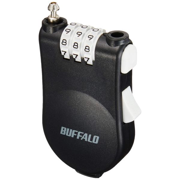 【商品名】　バッファロー BUFFALO ワイヤー巻き取り式ダイヤルロック BSL10 【商品説明】　・キー不要のダイヤル式・ワイヤーにキズ防止コーティング・ワイヤー巻取り式で持ち運びに便利・ワイヤー径:1.6mm(ワイヤーヘッド径:6.6...