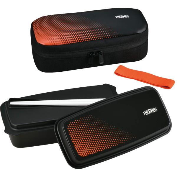 【商品名】　サーモス 弁当箱 フレッシュランチボックス 600ml ブラックオレンジ DJO-600 BKOR 【商品説明】　・サイズ(約):21.5×10.5×6.5cm、本体重量(約):300g・容量:600ml・生産国:中国・素材・材...