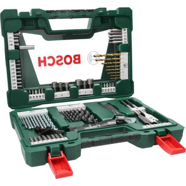 【商品名】　BOSCH(ボッシュ) 83ピースアクセサリーセットV83 【商品説明】　・セット内容:鉄工用ドリルビット 2 / 2 / 2.5 / 3 / 3 / 4 / 5 / 6 mmφ 各1本・ソケット 2 / 2 / 2.5 / 3...