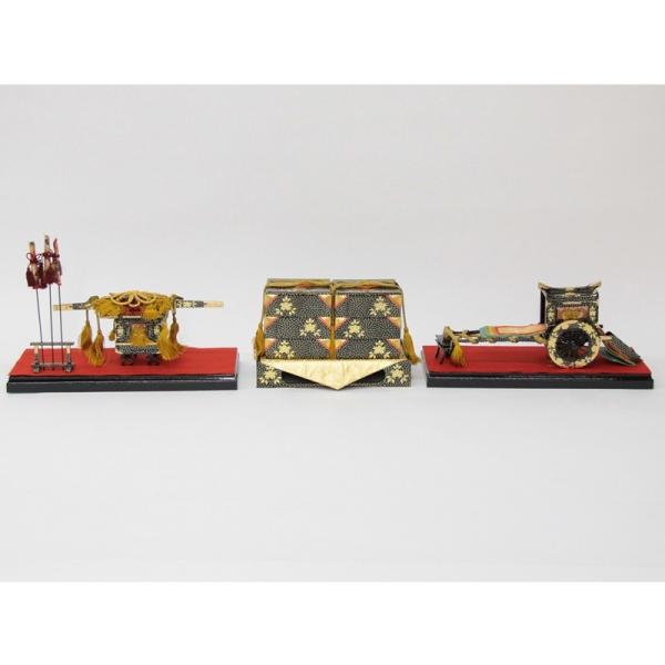 雛道具 アウトレット品 御重箱（妹背）・御駕籠・御所車 幅146cm 18ya1173 本金爪唐草 インテリアお買得！見切り処分品の雛道具！5000円以上お買上で北海道・沖縄・離島を除き国内送料無料(運賃弊社負担）