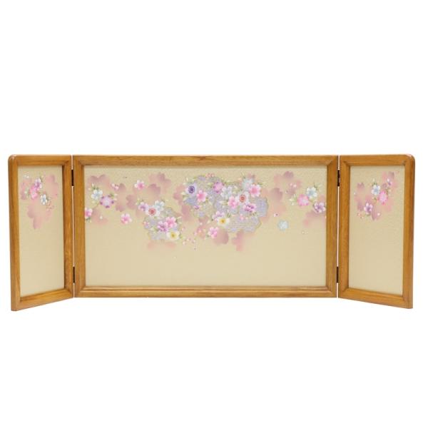 5000円以上お買上で北海道・沖縄・離島を除き国内送料無料(運賃弊社負担）アウトレット品。見本使用、展示品です。アウトレット品 雛人形三月屏風 屏風のみ 13号 金彩刺繍雪輪に桜 倫光 春日 飾り幅100〜105cm (22a-ya-211...
