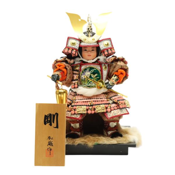 アウトレット品です！見逃しキズ、写真では判別し難い焼けやキズもございます。アウトレット品 五月人形 子ども大将単品 鎧着大将 剛 高さ42cm (25a-ya-0380) インテリア ディスプレイ 見切処分品