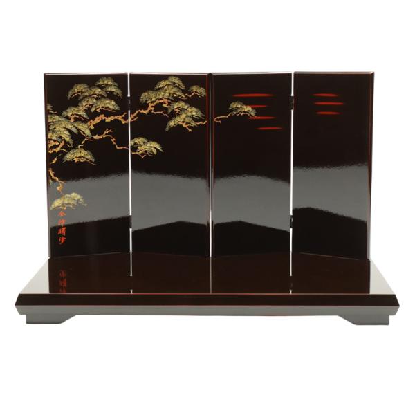 アウトレット品。見本使用、展示品です。アウトレット品 インテリア 台屏風セット 70×1-13号 羽衣 会津曙塗平飾り 二曲一双屏風 幅70cm (25a-ya-0704) 雛人形 ディスプレイ 見切処分品
