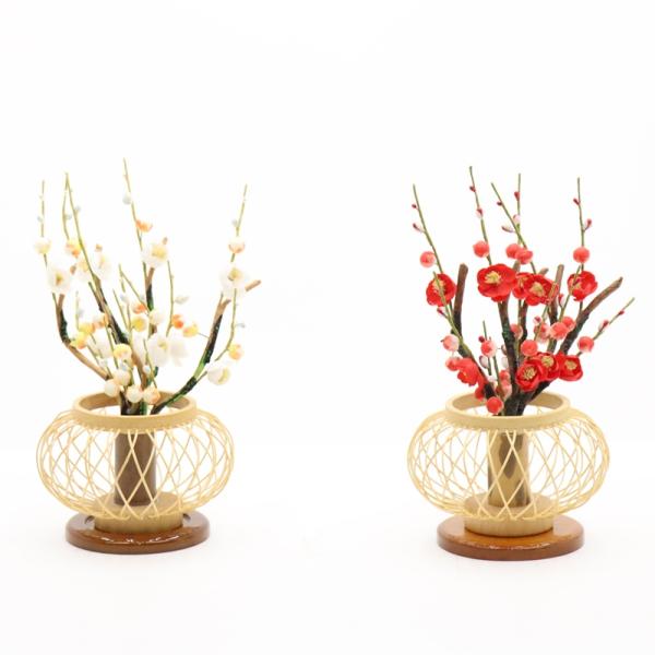 アイデア次第で和風で素敵なインテリア、ディスプレイに、アウトレット品 雛人形 桜橘単品 竹篭 ケヤキ塗台 高さ22cm (26a-ya-0536) インテリア ディスプレイ 見切処分品