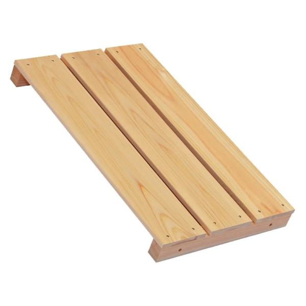 【商品サイズ】 幅45cm×奥行き27cm×高さ3.4cm【重量】0.7kg ・すのこ棚用の棚板です ・国産ひのき製 ・ボルト4本入り(小4本)※2022年3月24日より一部仕様が変更されました。詳しくは下記をご参照ください。