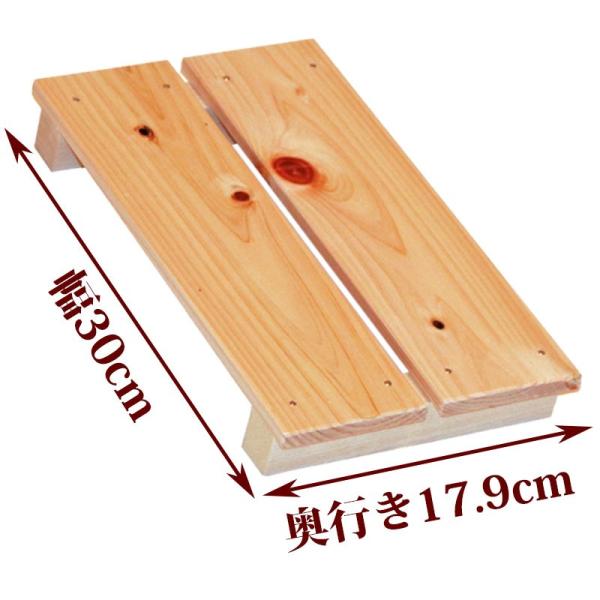 国産ひのきを使用したすのこです。節穴がありますが、強さは通常のものとほとんど変わりません。倉庫などに敷かれる場合は、こちらがお得です。 ひのきの香りと一緒にお届けいたします。●商品サイズ(約)：幅30×奥行17.9×高さ4cm●重量(約)：...