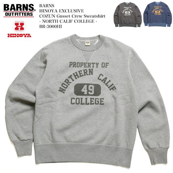 BARNS OUTFITTERSの定番スウェット【BR-3000】をベースに、HINOYA別注として再構築したスペシャルモデル。ヴィンテージスウェットの魅力に遊び心のある別注要素を加えた一着です。・30/7 COZUN生地を使用したヘビーウ...