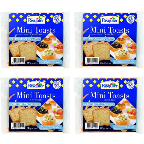 「ブリオッシュ・パスキエ ミニトースト・プレーン 80g」は、カナッペやお酒のおつまみに適した、ひとくちサイズのビスコット(2度焼きしたトースト)です。チーズやパテなどお好みのトッピングで、そのサクッとした食感をお楽しみください。1974年...