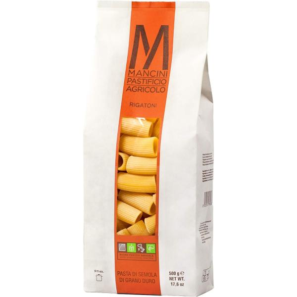 商品紹介 Rigate(線を引く）に由来するリガトーニ。ローマでは特によく見られるショートパスタです。ラグーソースやチーズなどを使ったしっかりした味わいのソースによく合います。（茹で時間：7〜9分） 原材料・成分 デュラム小麦のセモリナ 使...