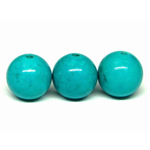 天然：ターコイズ（着色・圧入処理）約：重さg　玉径8mm・±1.0mm　1粒売り