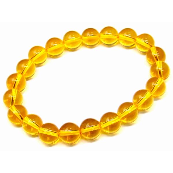 ※画像と同品質のものをお送りします。素材天然：シトリン(熱処理) サイズ・重さ約：重さg　玉径10mm・±0.5mm　(ゴムは伸縮可)※ 多少の誤差はご了承下さい。