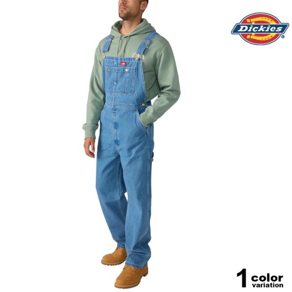 [ブランド]Dickies (ディッキーズ)[アイテム]RINSED DENIM BIB OVERALL[素材]コットン100%[コメント]Dickiesらしい無骨さと、デニムならではの雰囲気を兼ね備えたビブオーバーオール。ウォッシュ加工を...