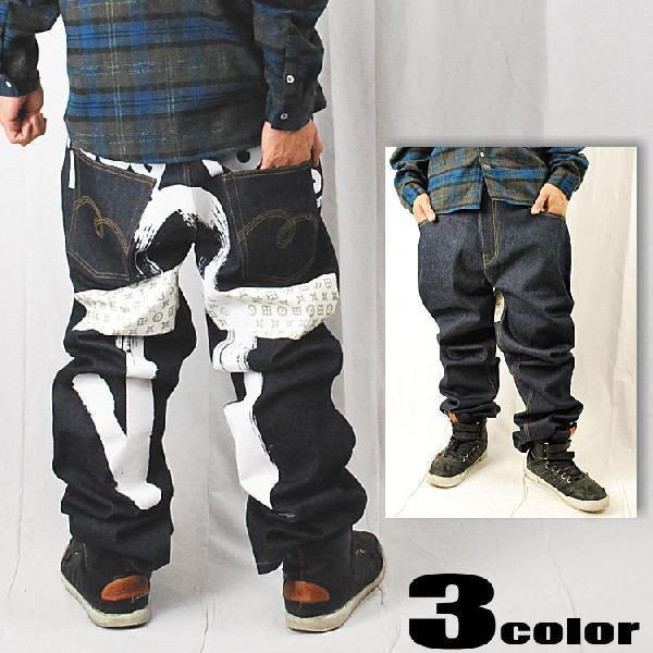 NOUGHTIES DENIM(ノーティーズデニム)プリントノンウォッシュデニムパンツ/スペシャルモノグラム大黒[素材]コットン100％[カラー]ホワイト・ブラウン・グレー【コメント】ノーティーズだから挑戦できるこのボリューム!!バックには...