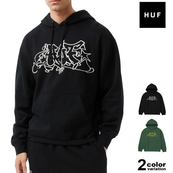 [ブランド]HUF(ハフ)[アイテム]OUTLINES PULLOVER HOODIE[素材]コットン80％、ポリエステル20%【コメント】HUF OUTLINES PULLOVER HOODIE のご紹介です。フロントに大胆なアウトライン...