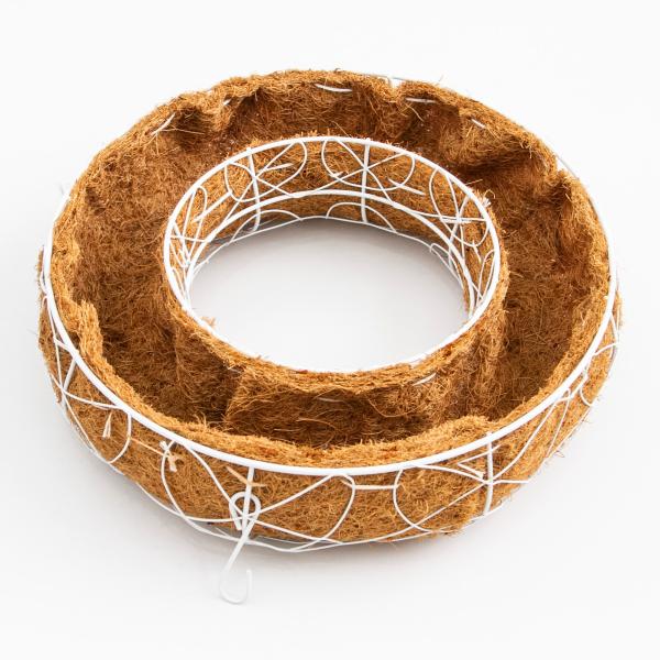 サイズ：直径30cm　厚さ9.5cmワイヤーとヤシ繊維がベースなので、通気性が良く、植物たちが元気に育ってくれます。草花用の土を入れ、その中にバランスよく植え付けていきましょう。最後の土の表面をミズゴケで覆うと、土がこぼれず、管理がしやすく...