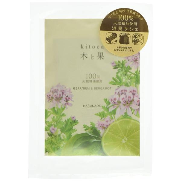【商品名】　晴香堂 木と果 消臭サシェ ゼラニウム&amp;ベルガモット サシェ 消臭 芳香 商品サイズ:140×200×13(mm) 【商品説明】　 【サイズ】　高さ : 0.40 cm　横幅 : 4.20 cm　奥行 : 19.00 c...