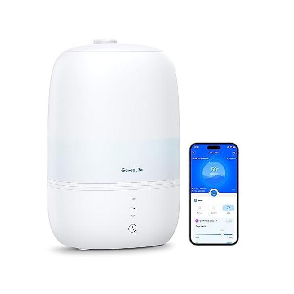 【商品名】Govee Life Smart 3L Humidifiers for Bedroom, Top Fill クールミスト 加湿器 with Essential Oil Diffuser, Humidity Control, WiF...