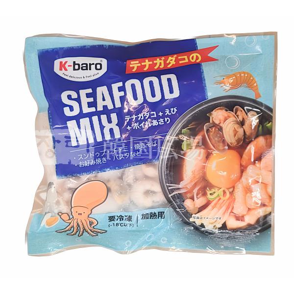 [名称]　シーフードミックス[原材料名]　テナガダコ（配合割合:34%）、エビ（配合割合:33%）、ボイルあさり（配合割合:33%）[内容量]　200g[賞味期限]　別途記載[保存方法]　冷凍保存(-18℃以下で保存してください)[加熱調理...