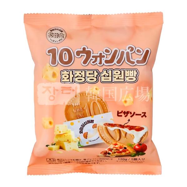 [名称]　調理パン[原材料名]　ミックス粉（小麦粉、砂糖、マーガリン、大豆油）、液全卵、モッツァレラチーズ、ピザソース（トマトペースト、玉ねぎ、ぶどう糖、食酢、食塩）、水あめ／膨脹剤、酵素、（一部に小麦・卵・乳成分・大豆を含む） [内容量]...