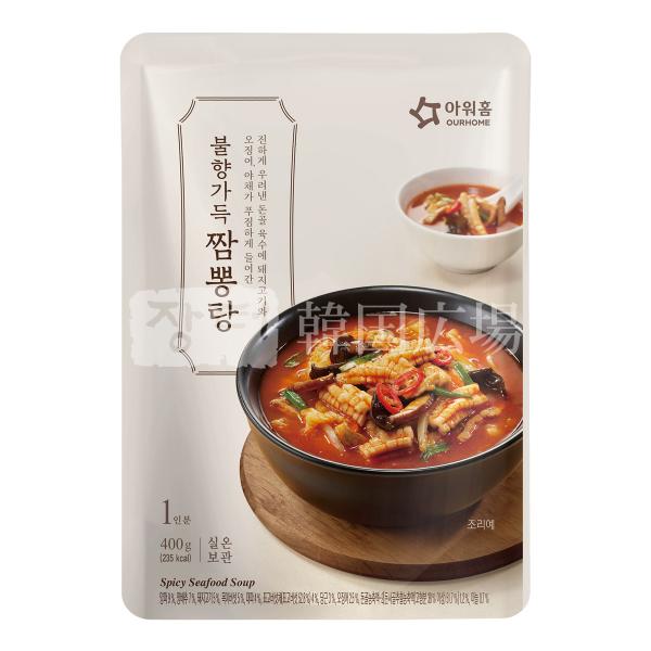 [名称]　スープ[原材料]　精製水、たまねぎ、キャベツ、豚肉、キクラゲ、長ねぎ、シイタケ、にんじん、いか、唐辛子粉、豚骨エキス、複合調味食品、大豆油、牛肉エキス、にんにく、ごま油、チキンパウダー、豆腐発酵エキス（大豆、天日塩、小麦、酒精、た...