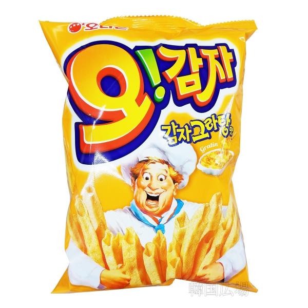 [名称] スナック菓子[原材料名] 植物油脂、じゃがいも、風味パウダー（えび・乳成分・小麦・いか・大豆を含む）、ジャガイモでん粉、食物繊維、砂糖、食塩/加工でん粉、調味料（アミノ酸等）、香料（ゼラチン由来）、リン酸Ca、酸味料、微粒シリカゲ...