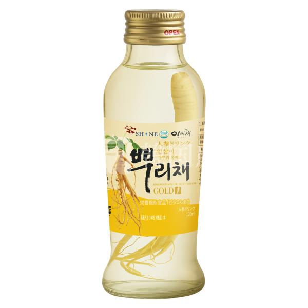 紅参ドリンク（紅参根入りゴールド）製品情報コク深い紅参の風味と、本物の人参一株を丸ごと味わえる健康ドリンク[名称] 清涼飲料[原材料名] 粗糖、高麗人参、高麗人参濃縮液、食塩、ハーブエキス／pH調整剤、コチニール色素、香料、甘味料（カンゾウ...